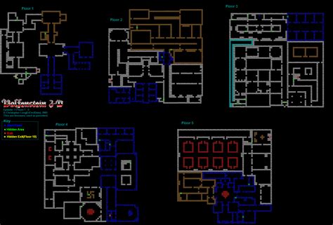 Wolfenstein 3d Pc Episode 1 Floors 1 5 Maps By Awing Pilot