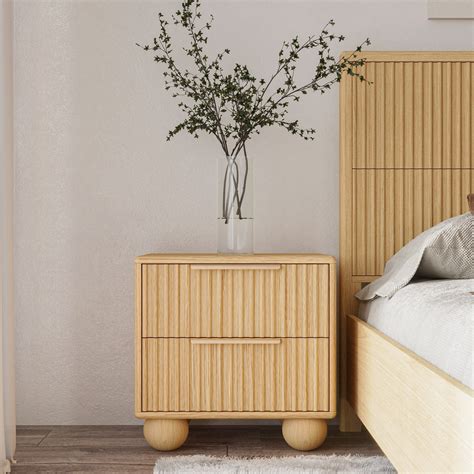 Modrest Winters Modern Natural Oak Nightstand Bedroom Night Stands