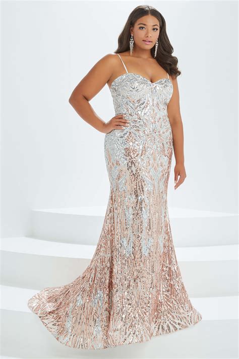 Silver Plus Size Formal Dresses