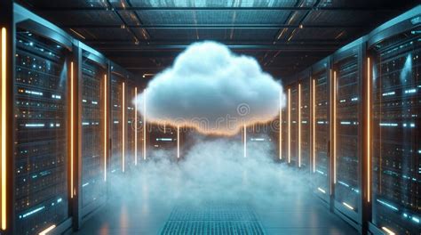 Cloud Computing And Data Storage In Modern Server Room Stock Image Image Of Online Cloud