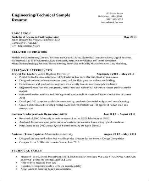 20 Engineering Resume Templates Pdf Doc