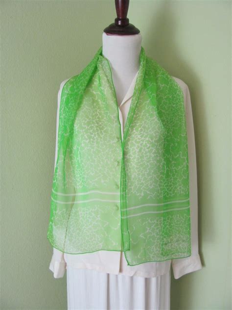 Diane Von Furstenburg Lovely Green Sheer Silk Blend Scarf 13 X