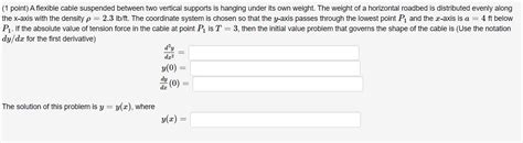 Solved 1 Point A Flexible Cable Suspended Between Two