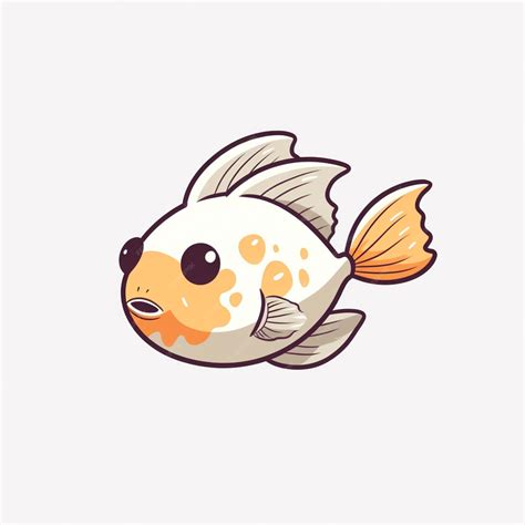 Есть мультяшная рыба с большим носом и генеративным ии с большим носом Премиум Фото