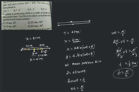 A Particle Is Performing SHM In A Path Of Length Cm Time Period Sec F