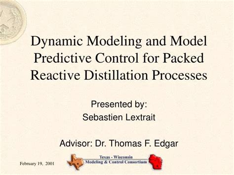Ppt Dynamic Modeling And Model Predictive Control For Packed Reactive Distillation Processes