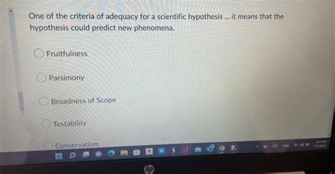 One Of The Criteria Of Adequacy For A Scientific