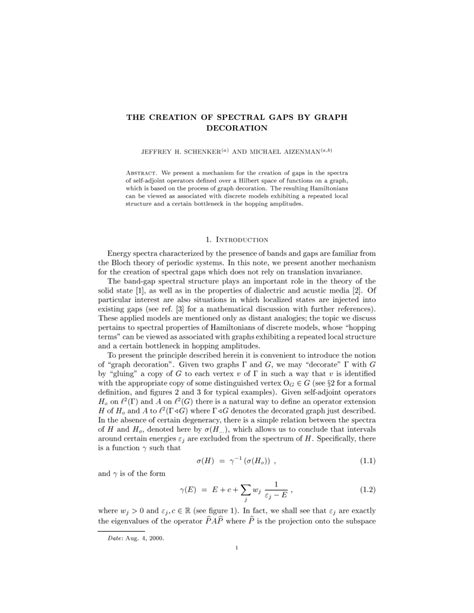 Pdf The Creation Of Spectral Gaps By Graph Decoration