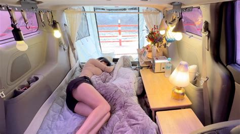 겨울 캠핑카 차박 집나와 차에서 혼박 영하 날씨에 집보다 따뜻한 차박 캠핑 꽁꽁 얼어붙은 강원도 영월 한 겨울 독거차박
