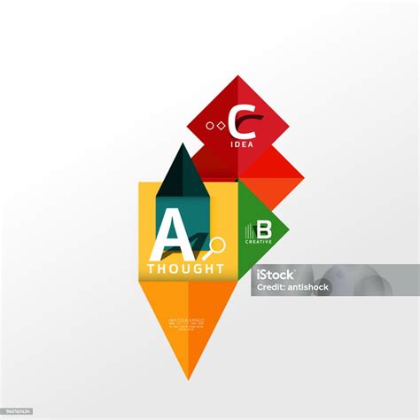 기하학적 Infographic 배너 색상 모양으로 만든 종이 정보 다이어그램 0명에 대한 스톡 벡터 아트 및 기타 이미지 0