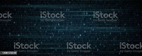 Digital Binary Software Code Background With Glowing Effect Secure Data