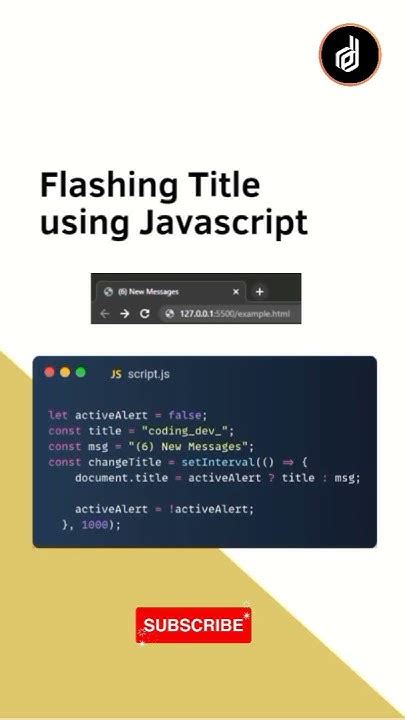 Flashing Title Using Javascript Youtube