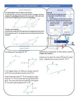 Grade Vectors Guided Handouts Using Nelson Textbook By Organized Physicist