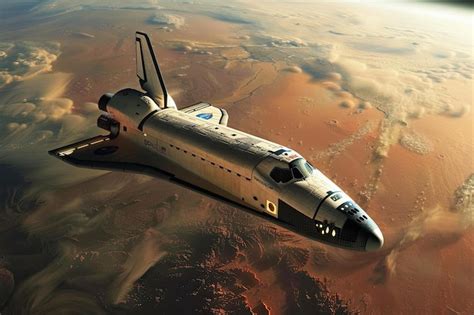 Premium Photo Spaceship Orbits Mars Explores Red Planet In Fiction