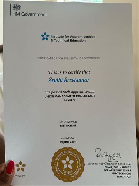 sruthi sreekumar on linkedin i m excited to announce that i have achieved a distinction in my