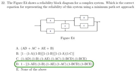 2 The Figure E4 Shows A Reliability Block Diagram