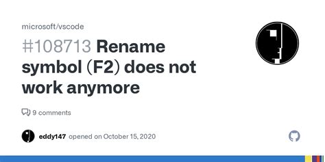 rename symbol f2 does not work anymore · issue 108713 · microsoft vscode · github