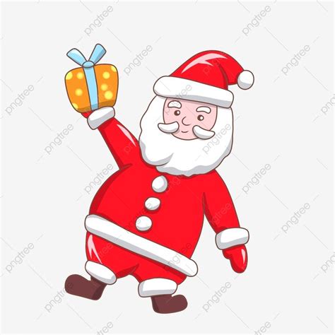 รูปหนวดเคราสีขาว ของขวัญวันคริสต์มาส ซานตาคลอส คริสต์มาส Png กล่องของขวัญ การ์ตูนวาดด้วยมือ