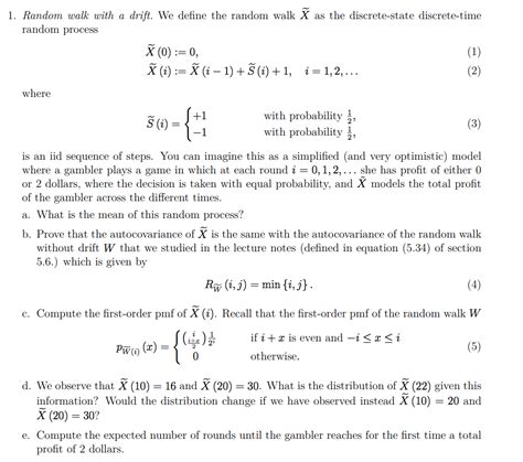 1 Random Walk With A Drift We Define The Random