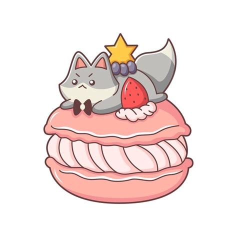 Premium Vector Cute Macaroon Character Design Illustration