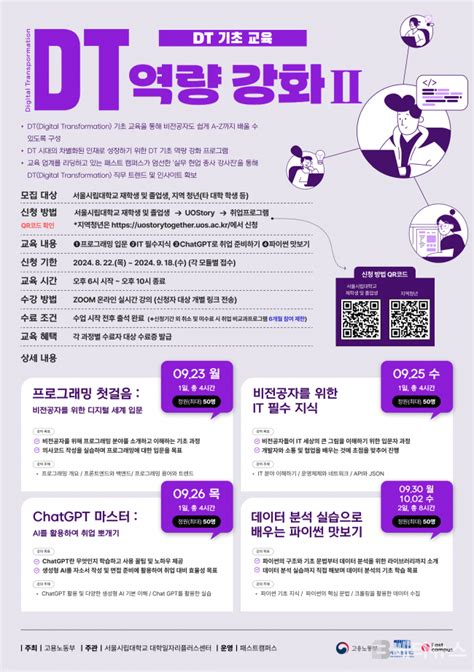 서울시립대 대학일자리플러스센터 비전공자 위한 Dt 기초 교육