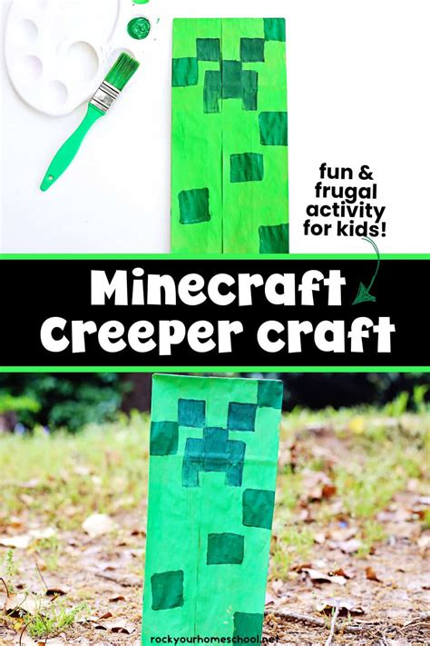 Minecraft Creeper Craft How To Make With A Paper Bag Rock Your Homeschool