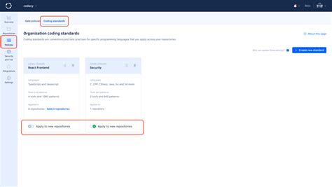 Using Coding Standards Codacy Docs