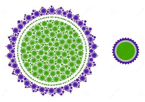 Seal Stamp Template Recursive Composition Of Self Items Stock Vector