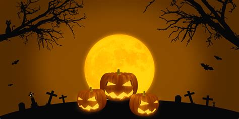 보름달 박쥐와 거미와 오렌지 할로윈 배경에 3d 일러스트 해피 호박 일러스트 는 아이들의 휴가 디자인 카드 초대장 및 배너에 사용할 수 있습니다 0명에 대한 스톡 사진 및