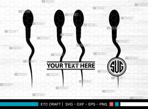 Sperm Monogram Sperm Silhouette Sperm Svg Male Anatomy Svg Semen