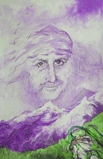 유행 봄 그림 우화 현대 예술은 캔버스에 내 원래 유화 작품 하늘에 바람과 구름의 형태로 그려진 남자의 서 사실주의 초상화 개념 기호에 대한 스톡 벡터 아트 및 기타 이미지