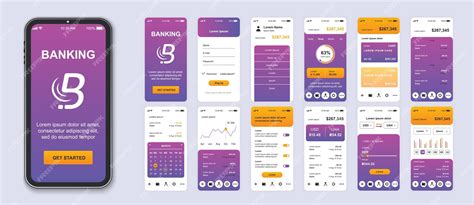 Premium Vector Banking Mobile App Interface Screens Template Set