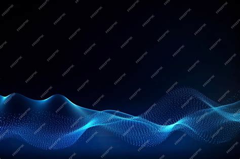 Premium Ai Image Dynamic Blue Particle Wave Abstract Sound Visualization Digital Structure Of