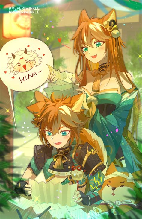 Arataki Itto Gorou And Hina Genshin Impact Drawn By Suzushi Danbooru