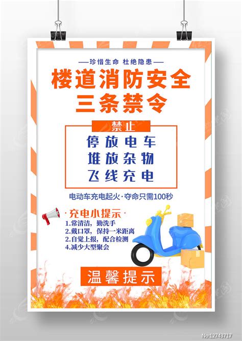 电动车温馨提示消防安全海报图片下载 红动中国