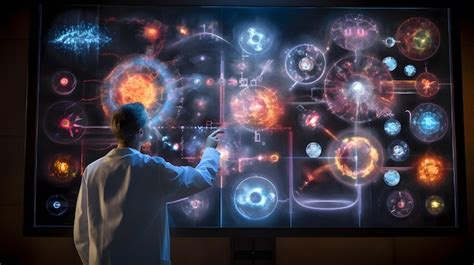 Premium Ai Image A Scientist Using A Multi Layered Digital Interface
