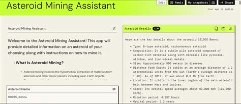 Asteroid Mining Assistant Devpost