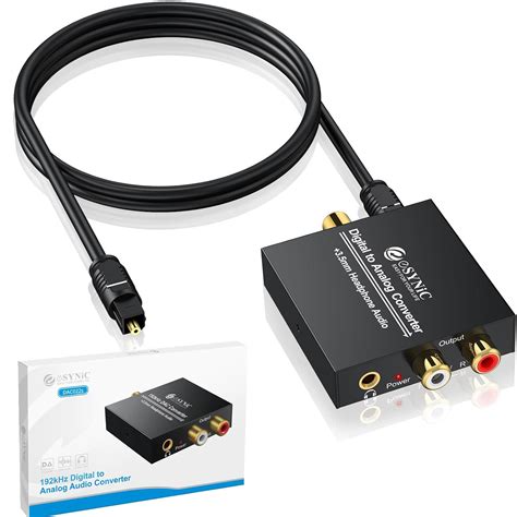 Esynic Professional Optical To Rca Adapter And 192khz Dac Converter Kit