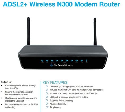 Netcomm Nb604n Adsl2 Wireless N300 Modem Router