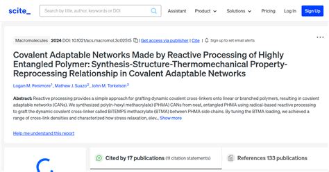Covalent Adaptable Networks Made By Reactive Processing Of Highly