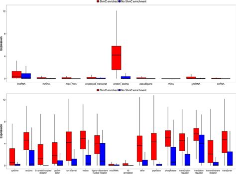 Box Plots Representation Of Rna Expression Levels Of Genes Classified Download Scientific