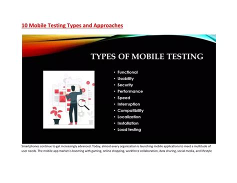 Ppt 10 Mobile Testing Types And Approaches Powerpoint Presentation Free Download Id 11509240
