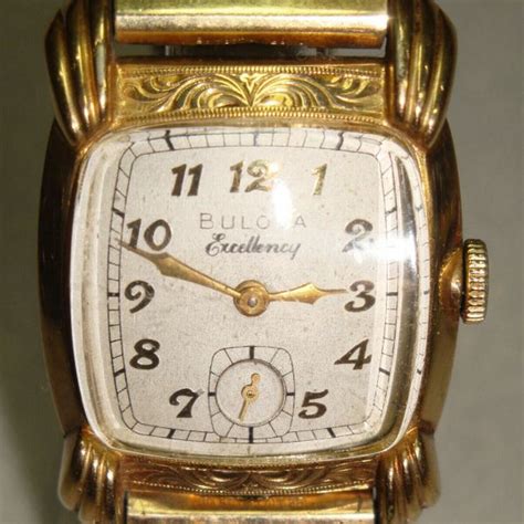 Vintage 1950 Bulova His Excellency Qq Scroll Lug 10k Gf 21 Jewel