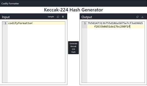 Keccak 224 Hash Generator Online Codifyformatter