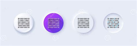 Binary Code Line Icon Computer Machine Code Sign Line Icons Vector Stock Illustration