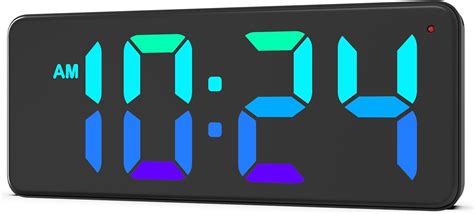 Large Digital Wall Clock Led Display With Date 22 Inch Red Rectangular Metal Clear