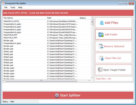 Help Powerpoint Files Splitter Software