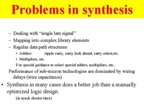 Synthesis From Vhdl 1 Layout Synthesis 2 Logic