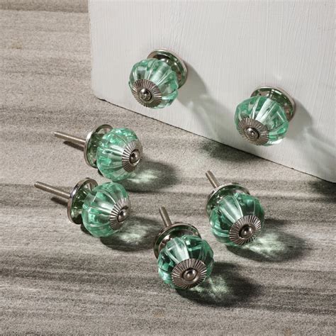 Classic Teal Glass Pull Knobs G20 Etsy