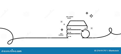 Recovery Server Line Icon Backup Data Sign Restore Information Continuous Line With Curl